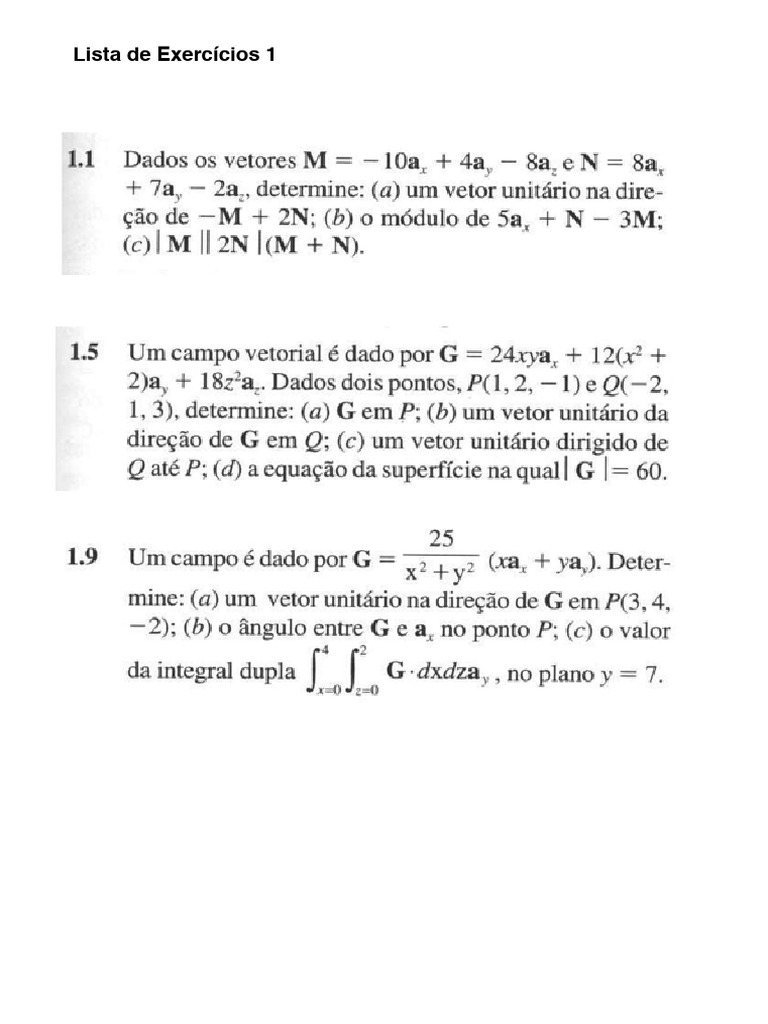 EM Lista Cap 1 | PDF