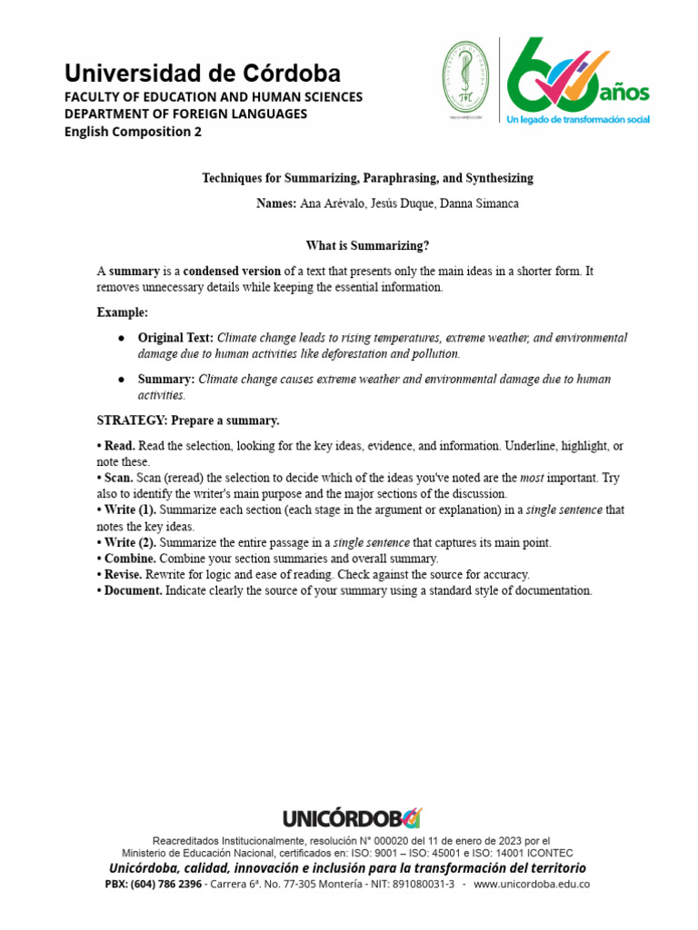 Compo 2 - Worksheet 2 - Ana Arévalo, Jesús Duque, Danna Simanca | PDF | Climate Change ...