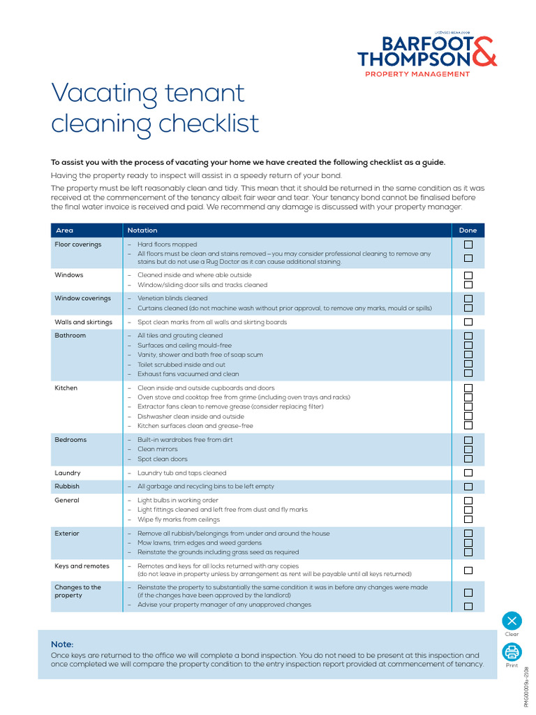 Vacating Tenant Checklist | PDF | Home