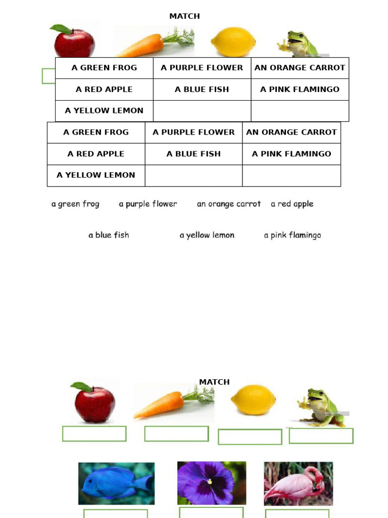 Rainbow Colour Objects | PDF