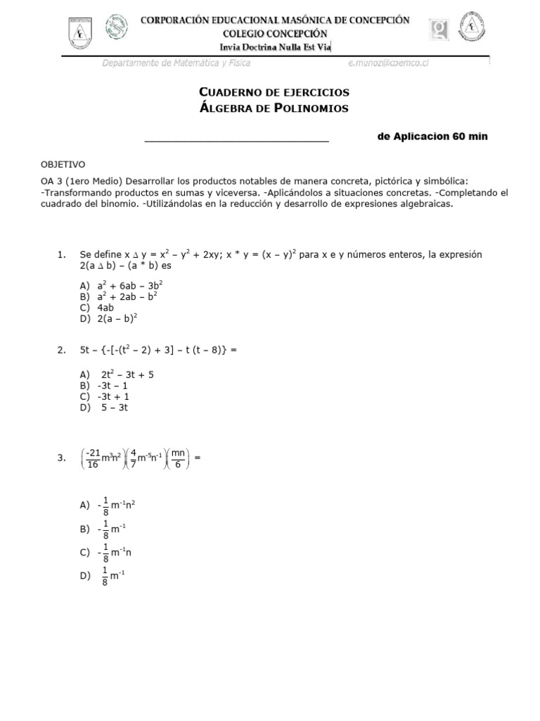 MA05 - Ã Lgebra de Polinomio | PDF | Formas geométricas | Euclides