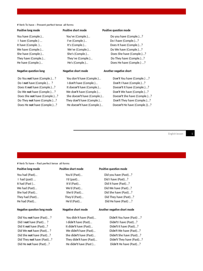 Verb To Have - Future Tense 12 | PDF | Grammatical Tense | Language ...