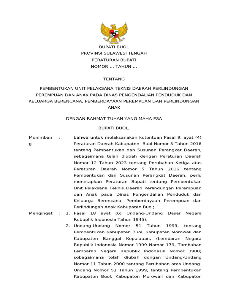 NET - Perbaikan Draft Perbup UPTD PPA - (Sip) - ... | PDF