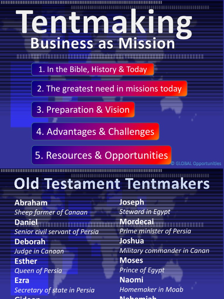 Tentmaking: A Biblical Mission Strategy | PDF | The Gospel | Christian ...