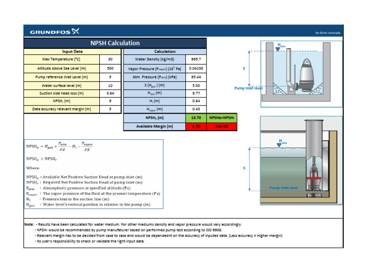NPSH Calculator | PDF