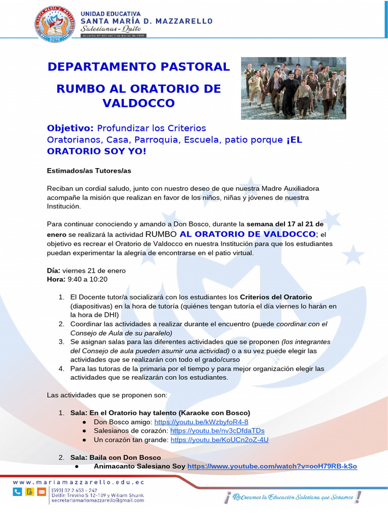 TALLER ORATORIO | PDF