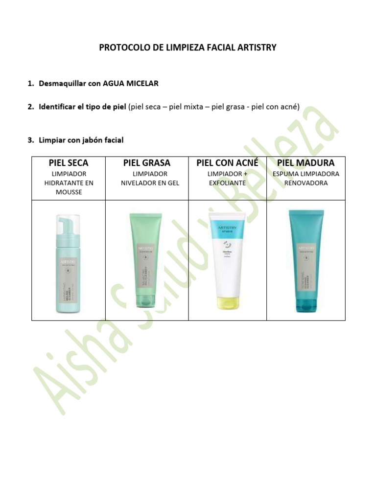 Protocolo de Limpieza Facial Artistry - Amway | PDF | Protector solar ...