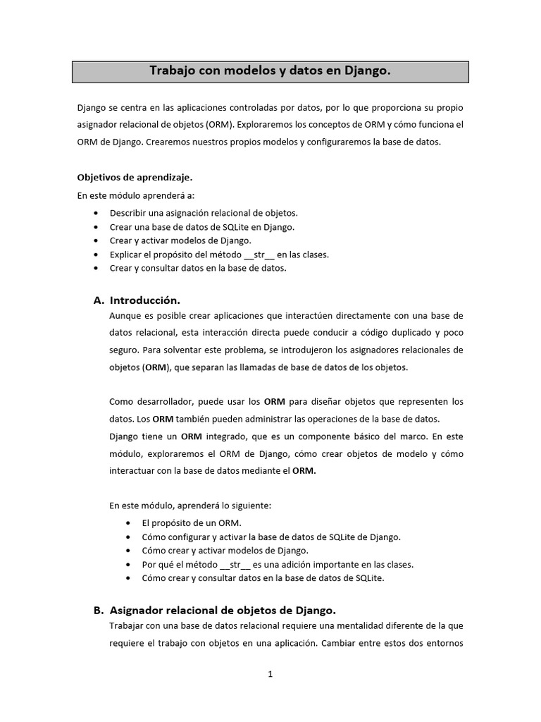 2-Modelos Django | PDF | Bases de datos | SQL
