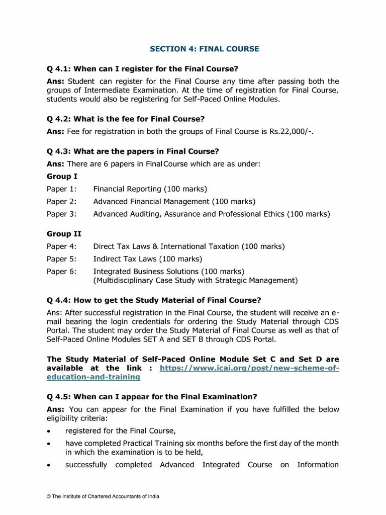 CA Final ICAI guideline | PDF