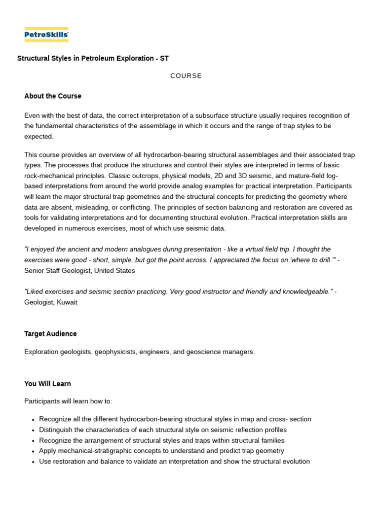 course-structural-styles-in-petroleum-exploration---st | PDF | Fault ...