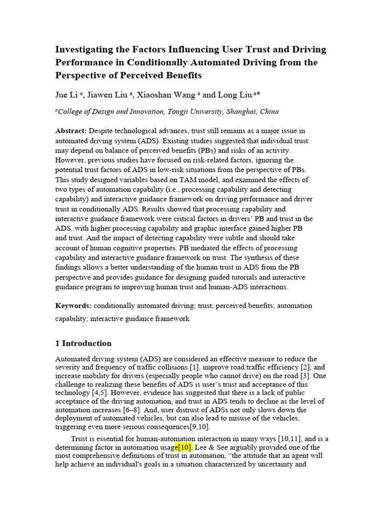 0.Investigating the Factors Influencing User Trust and Driving Performance in Conditionally ...