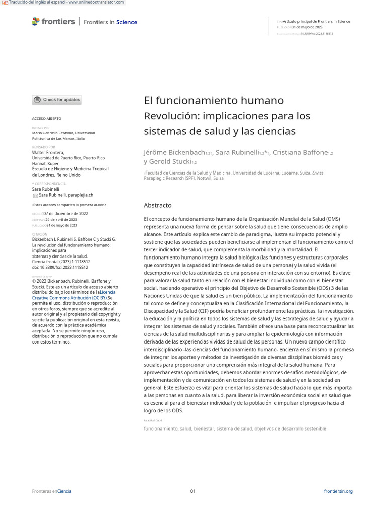 Revolución del Funcionamiento Humano en Salud | PDF | Bienestar ...