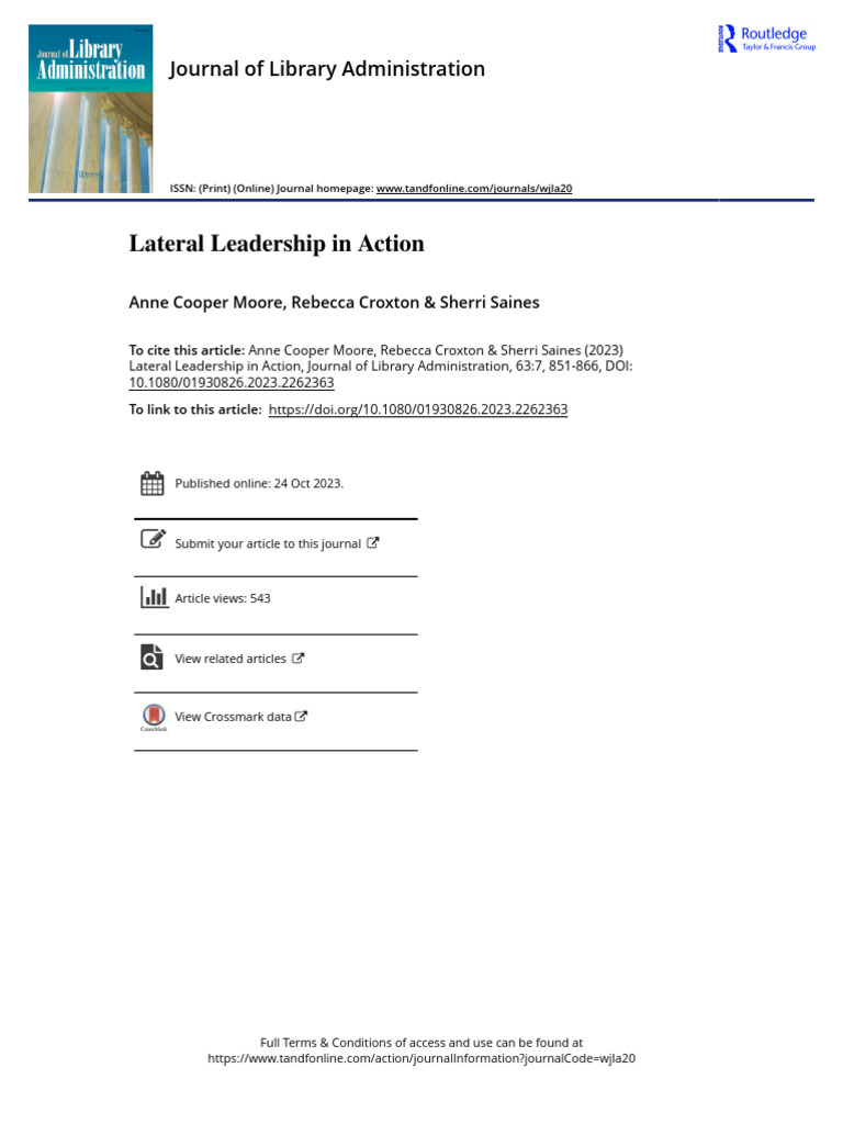 Lateral Leadership in Action | PDF | Mentorship | Leadership
