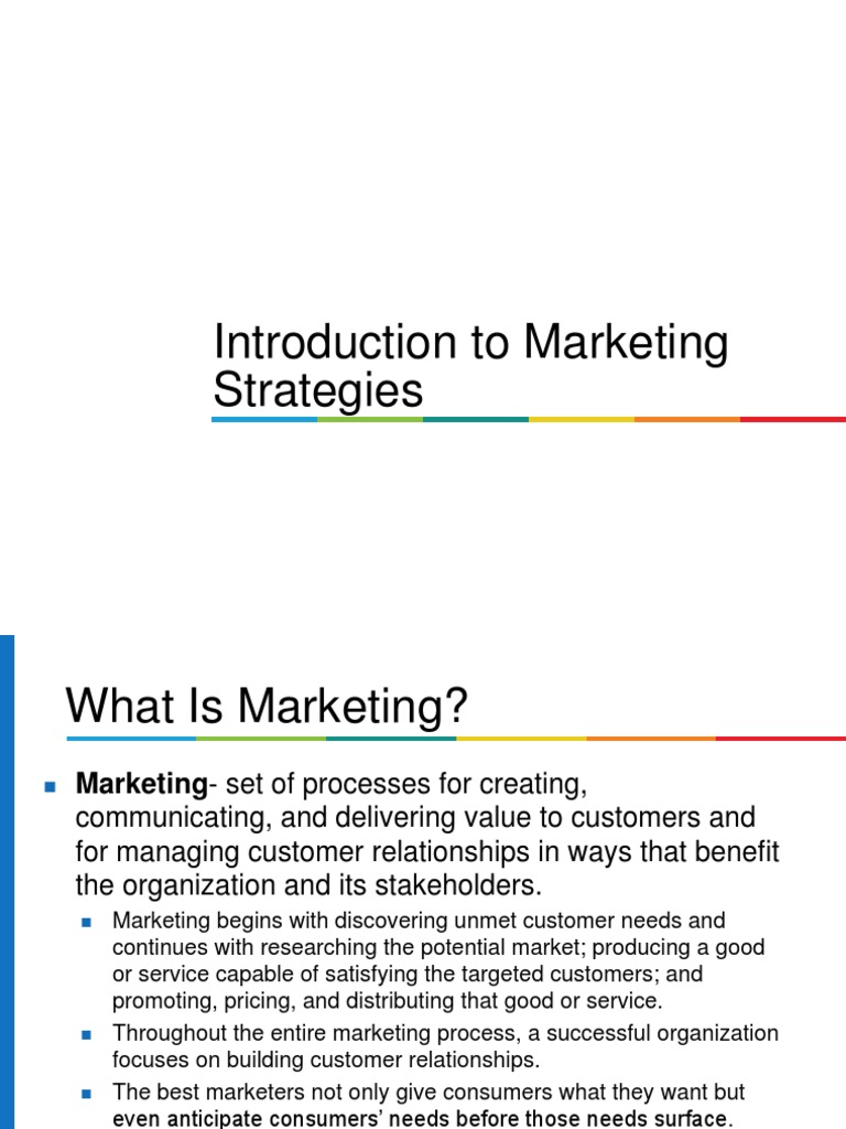 Marketing Strategies Overview Guide | PDF | Market Segmentation | Marketing