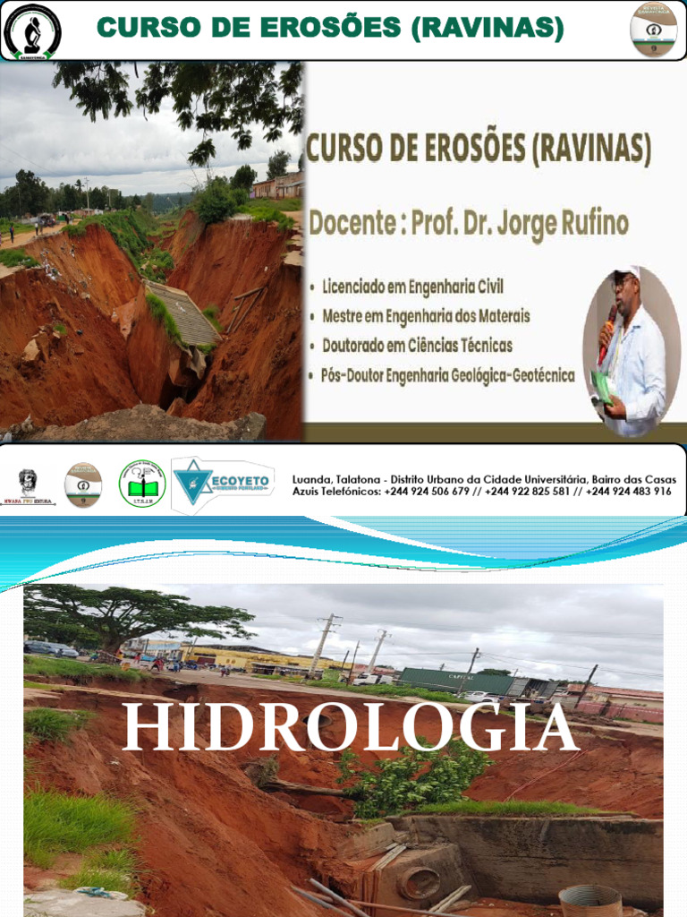 AULA 5 - EROSÕES RAVINAS | PDF | Bacia hidrográfica | Hidrologia