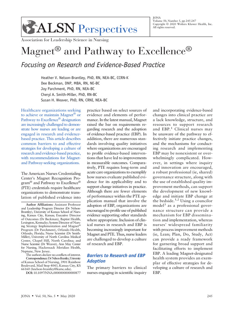 Magnet ® and Pathway To Excellence ® - Focusing On Research and ...