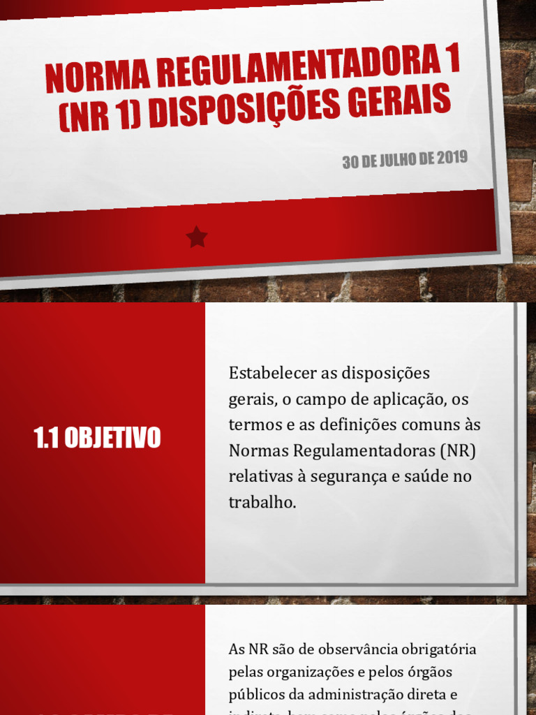 Norma Regulamentadora 1 (NR 1) | PDF