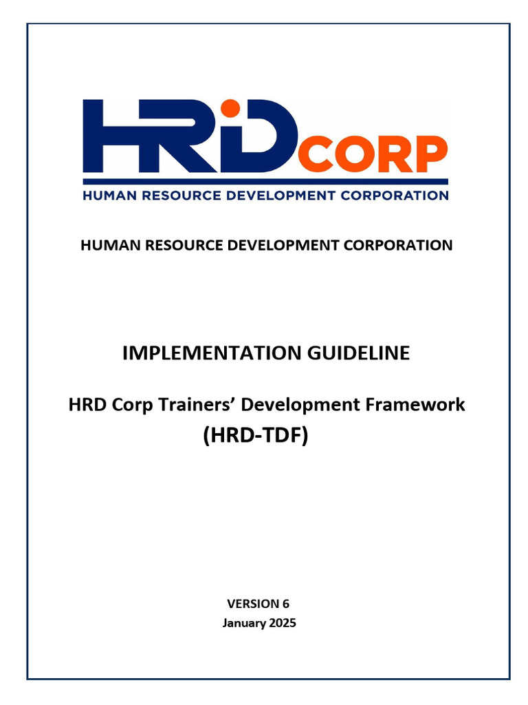 HRD Corp Trainers’ Development Framework | PDF | Learning