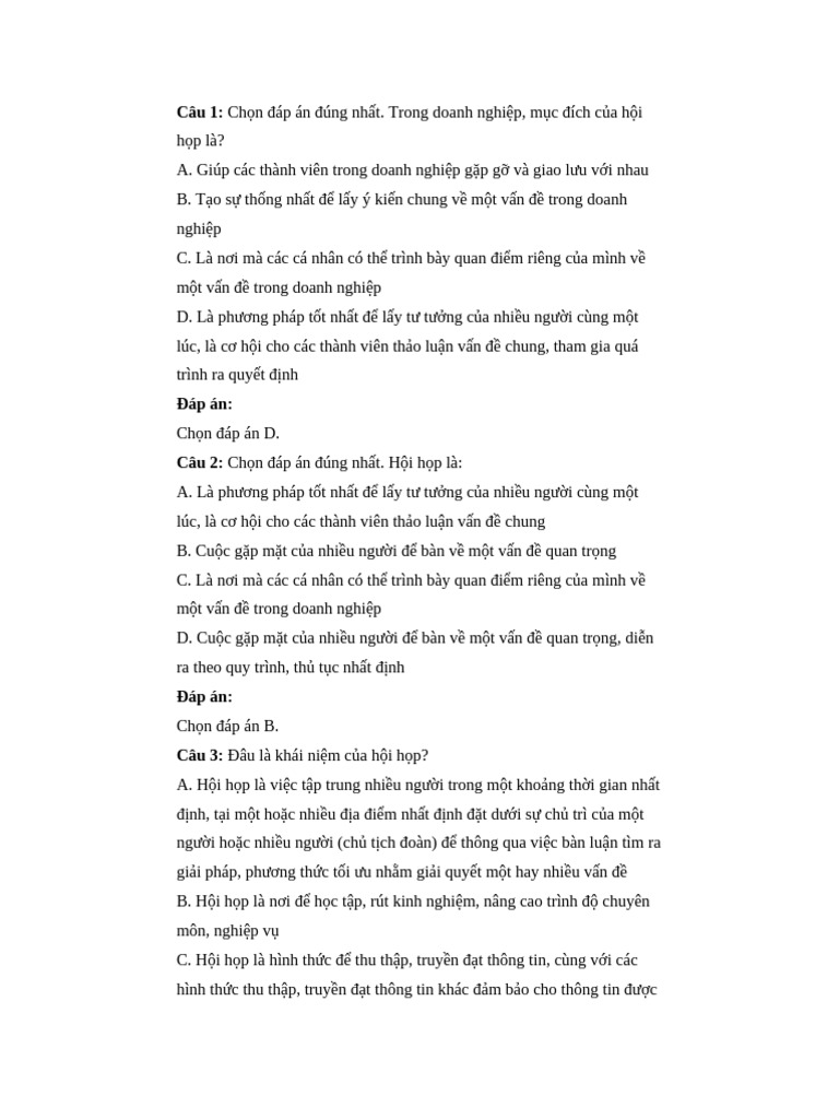 TRẮC NGHIỆMChương 6 HCVP | PDF