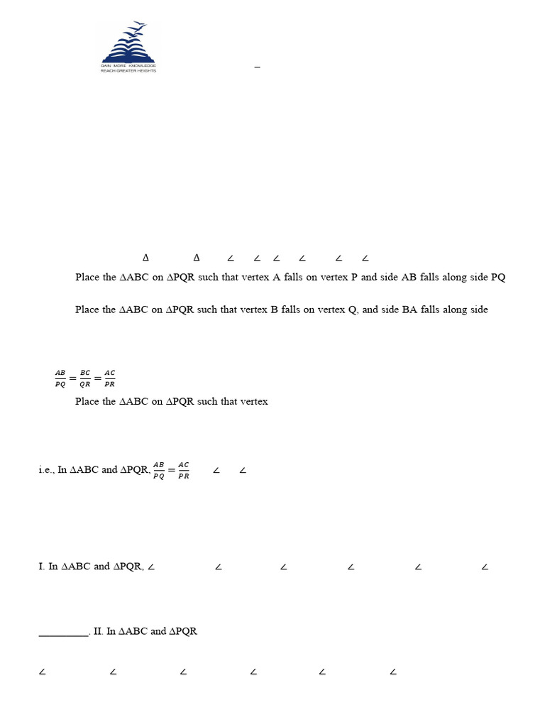 Triangle Similarity Experiment Guide | PDF
