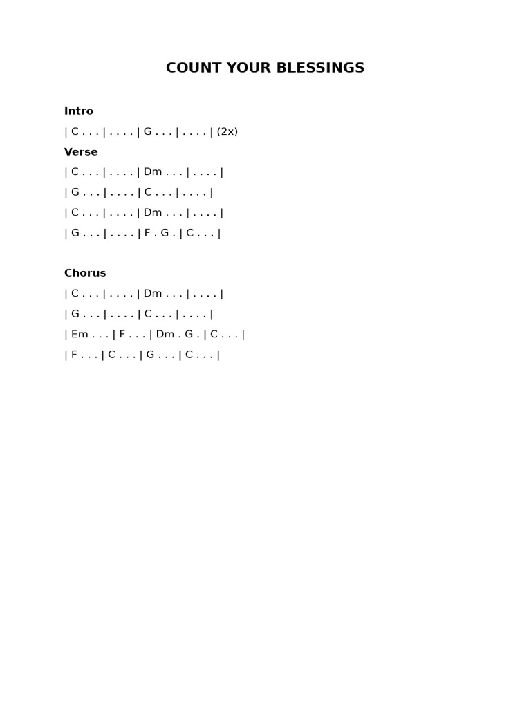 Chord - Count Your Blessings | PDF