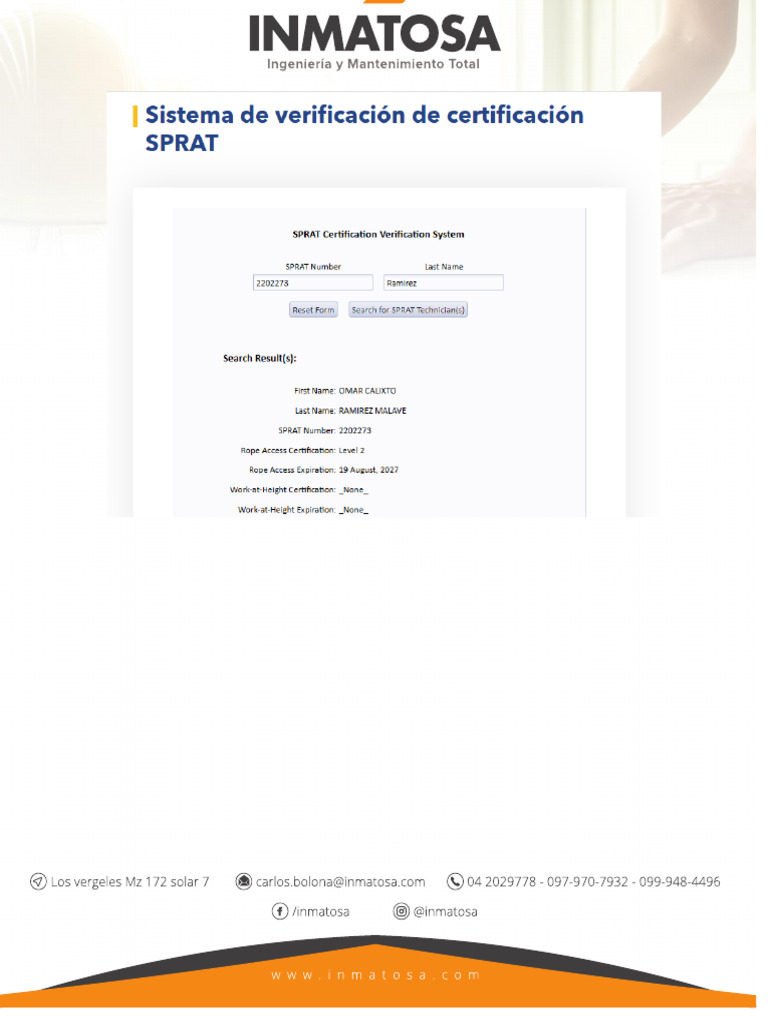 SPRAT Certification Verification System | PDF