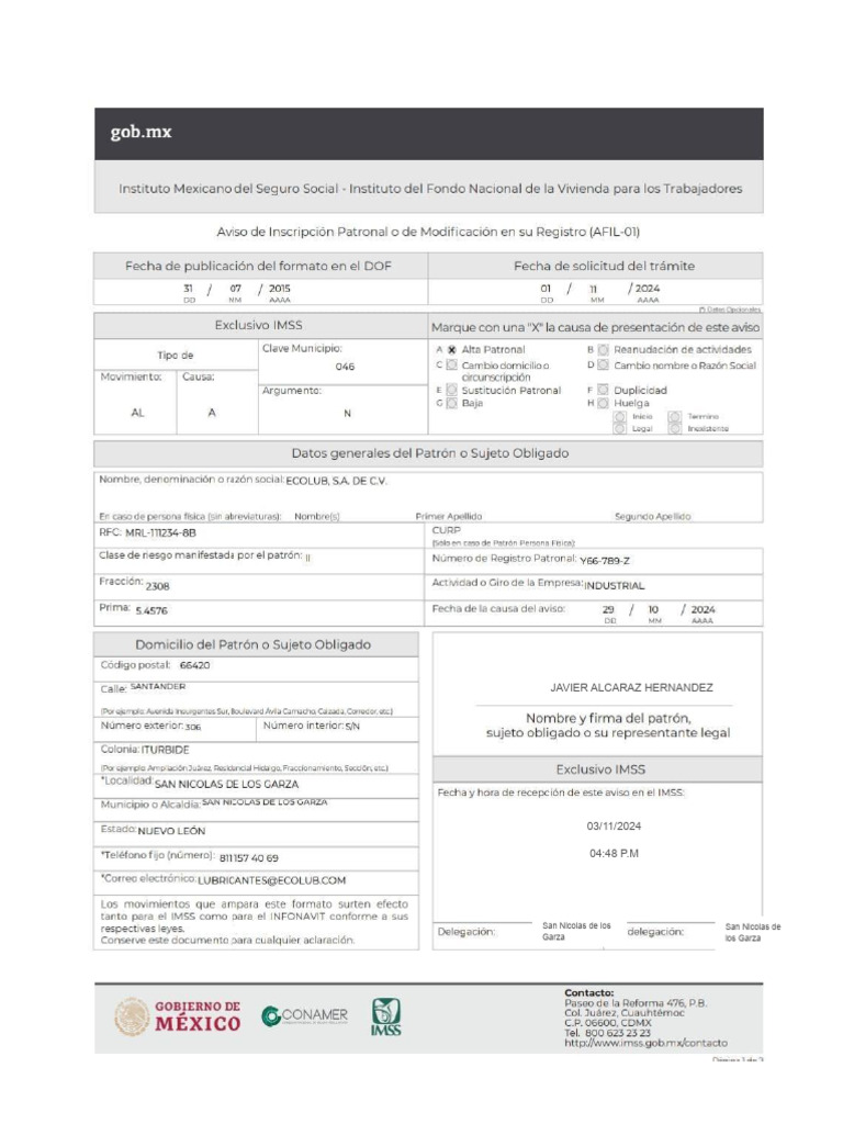 Alta ante el IMSS | PDF