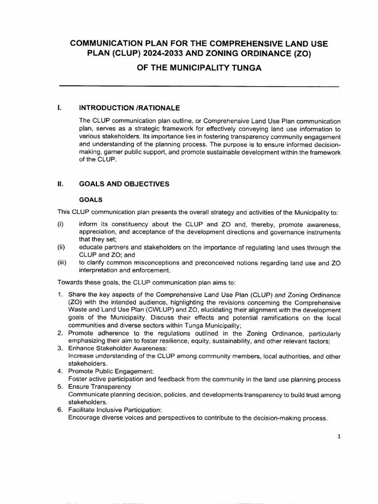 CLUP CommunicationPlan | PDF
