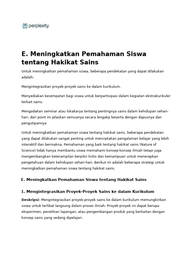 Strategi Meningkatkan Pemahaman Sains | PDF