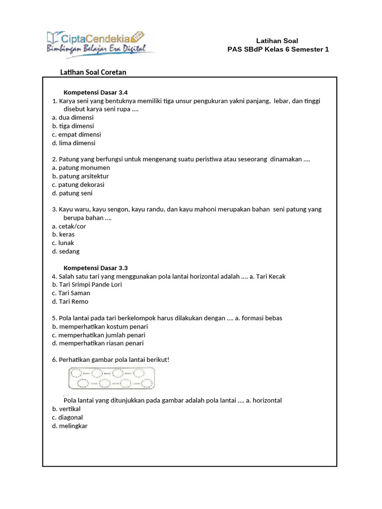 PAS SBDP Kelas 6 Semester 1 | PDF