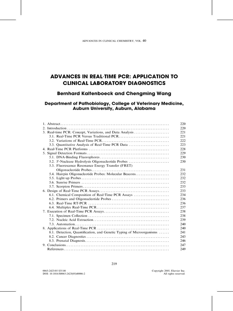 Advances in Real Time PCR Application To | PDF | Polymerase Chain ...