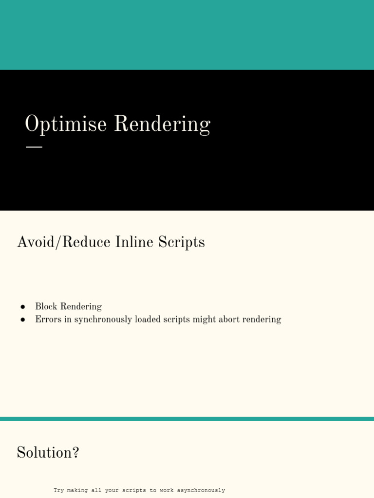 Client Side Optimisation - (Optimise Rendering) | PDF