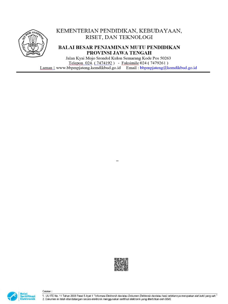 Surat Und Peserta Bimtek Pengawas Angk II | PDF