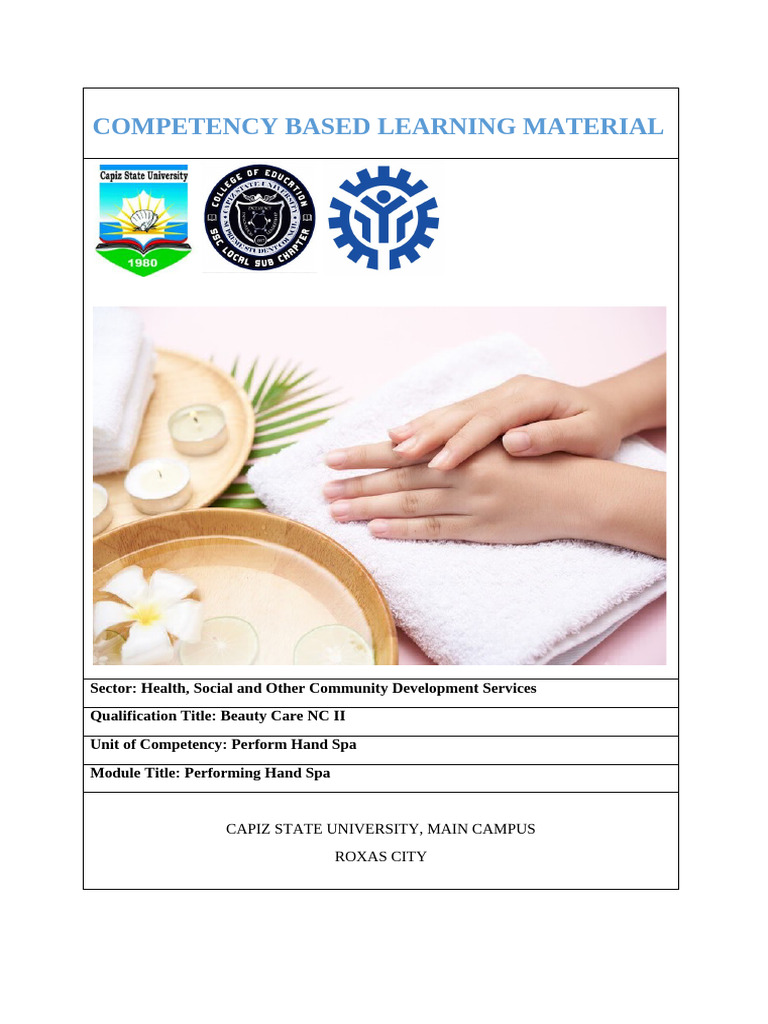 Beauty Care CBLM Perform Hand Spa by Abby | PDF | Waste | Nail (Anatomy)