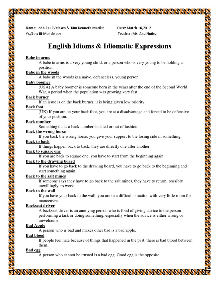 English Idioms and Phrasal Verbs | PDF | Idiom