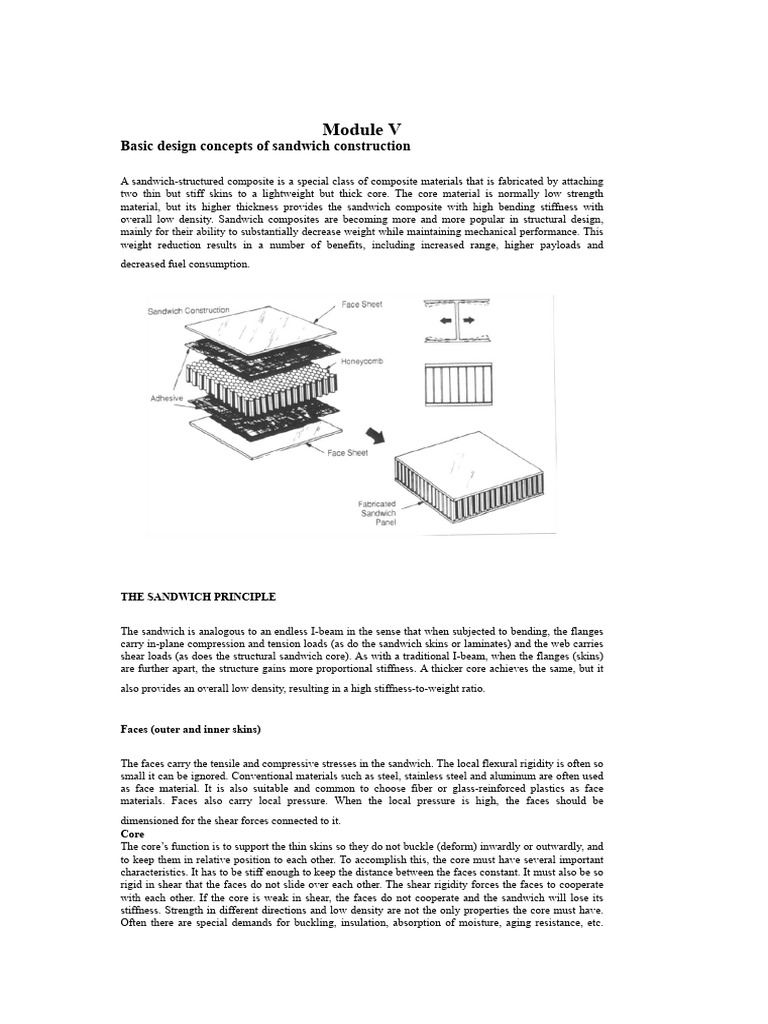 Overview of Sandwich Construction Design | PDF | Beam (Structure) | Bending