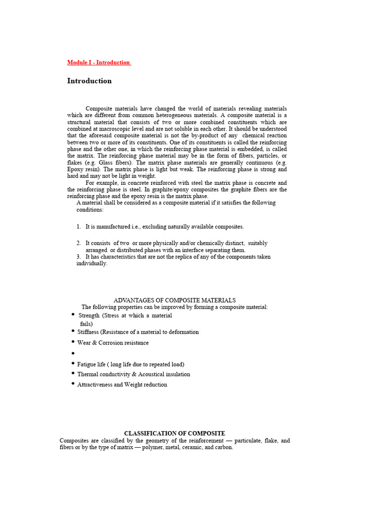 Composite Materials Introduction CMS PDF | PDF | Composite Material | Fibers