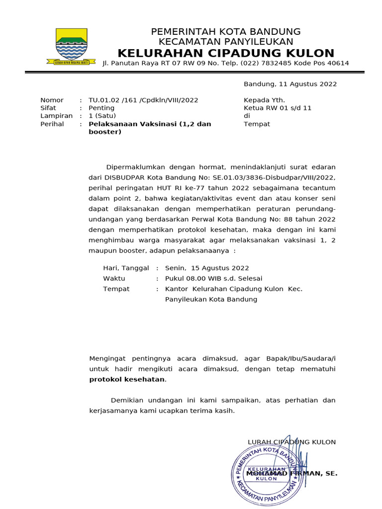 UNDANGAN KERJA BAKTI | PDF