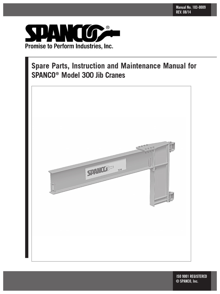 SPANCO Model 300 Jib Crane Manual | PDF | Crane (Machine) | Screw
