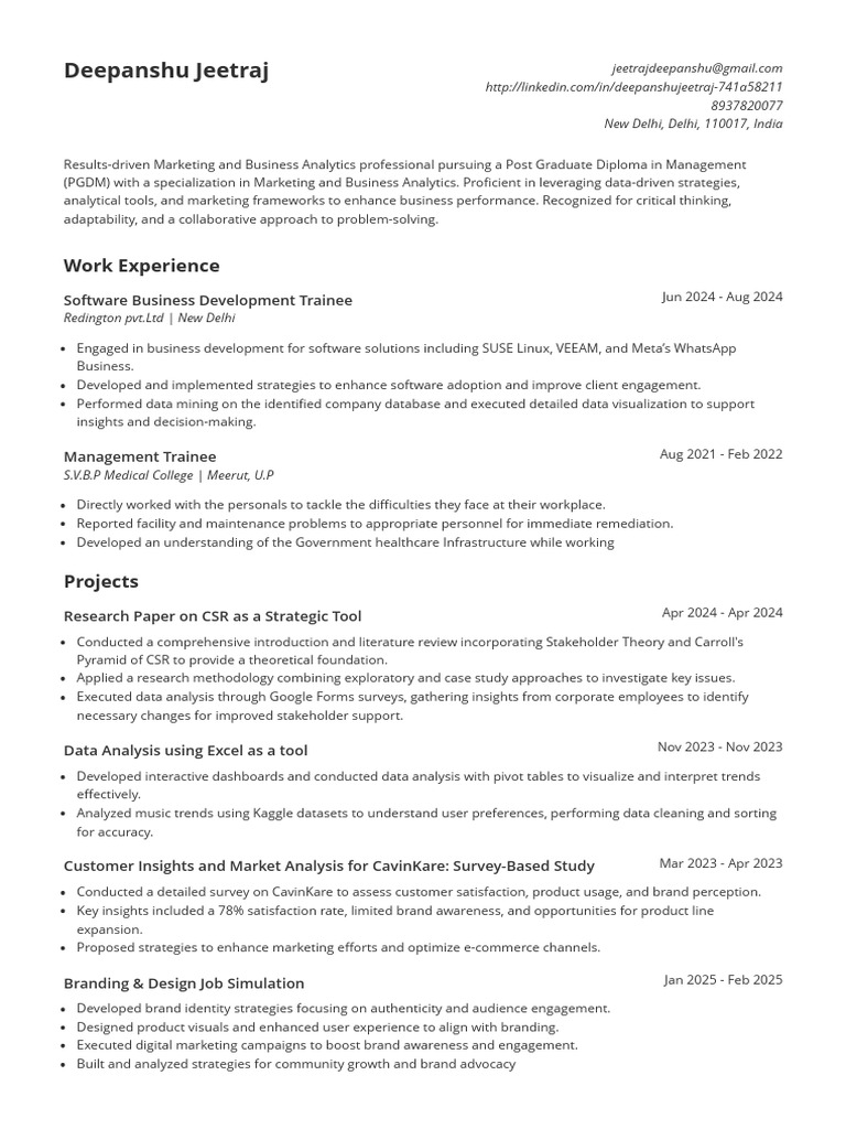 Deepanshu Jeetraj Resume-2 - Deepanshu Jeetraj | PDF | Digital ...
