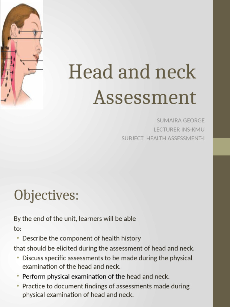 Assessment of Head and Neck | PDF | Head And Neck Cancer | Physical ...