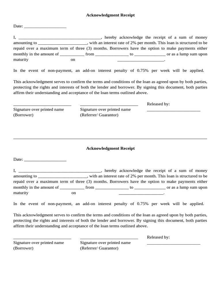 Acknowledgment Receipt | PDF