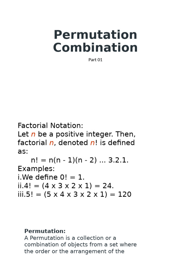Permutation Combination Lecture 01 Pdf Permutation Mathematical 5502