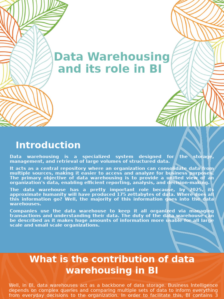 Data Warehousing and Its Role in BI | PDF | Data Warehouse | Business ...