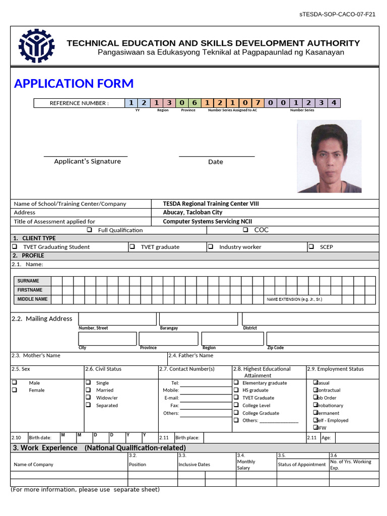 APPLICATION FORM With ADMISSION SLIP | PDF