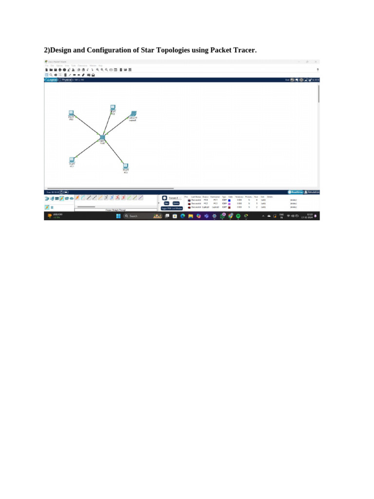 2.design and Configuration of Star Topologies Using Packet Tracer. | PDF