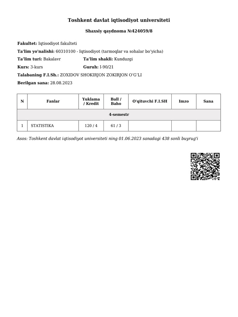 Shaxsiy Grafik 336211101695 | PDF