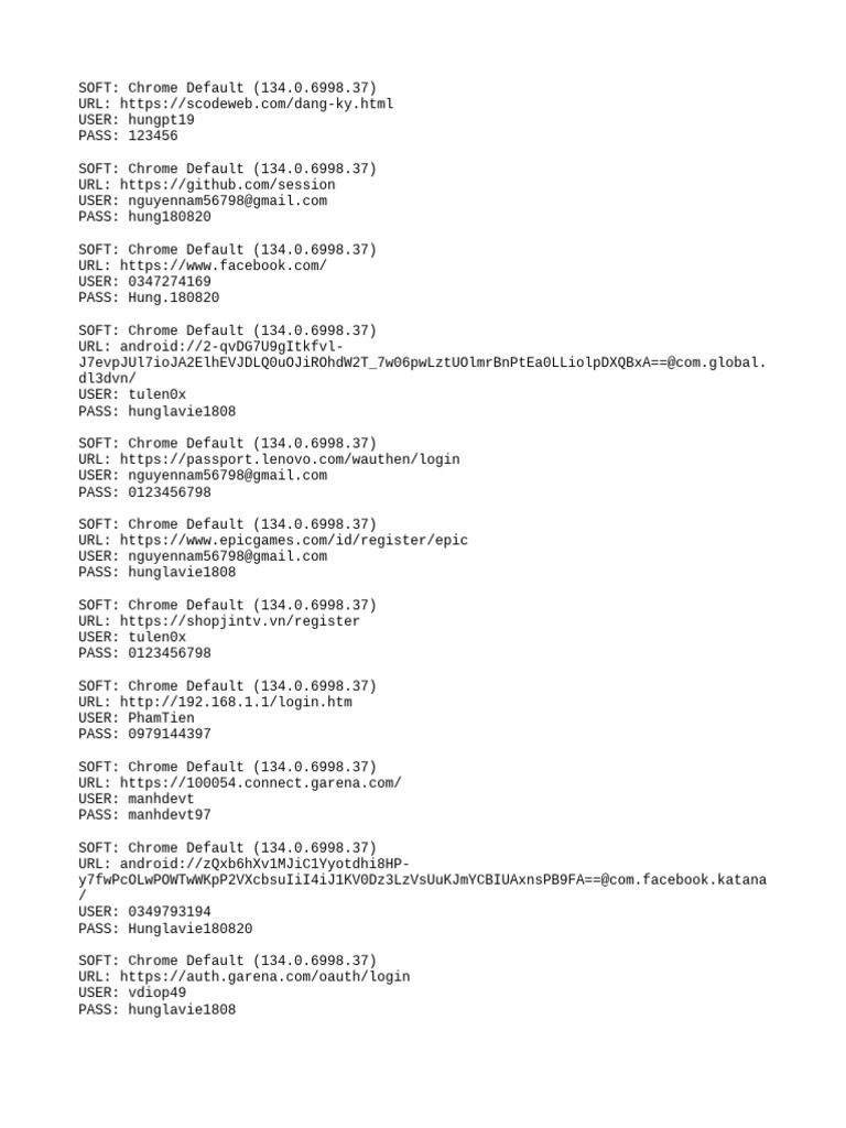 All Passwords | PDF | Hypertext | Web Development