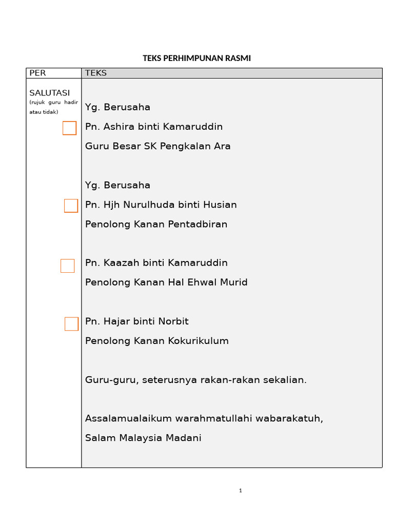 Teks Emcee Raya | PDF