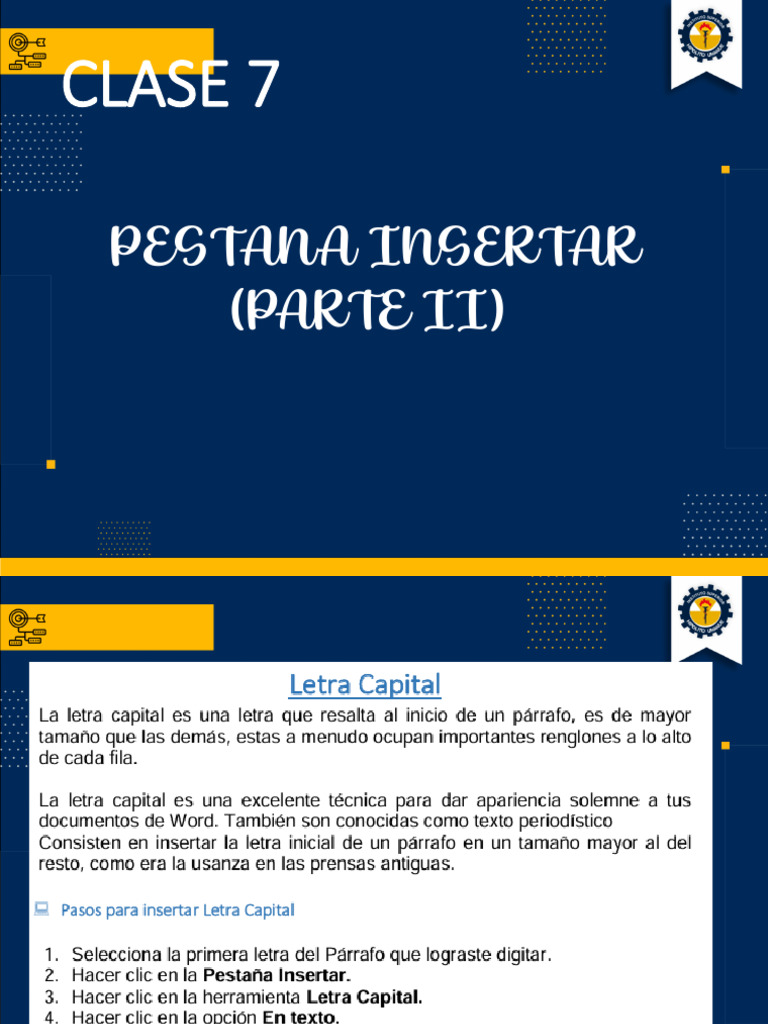 Ofimática Clase 7 - Pestaña Insertar Parte II | PDF